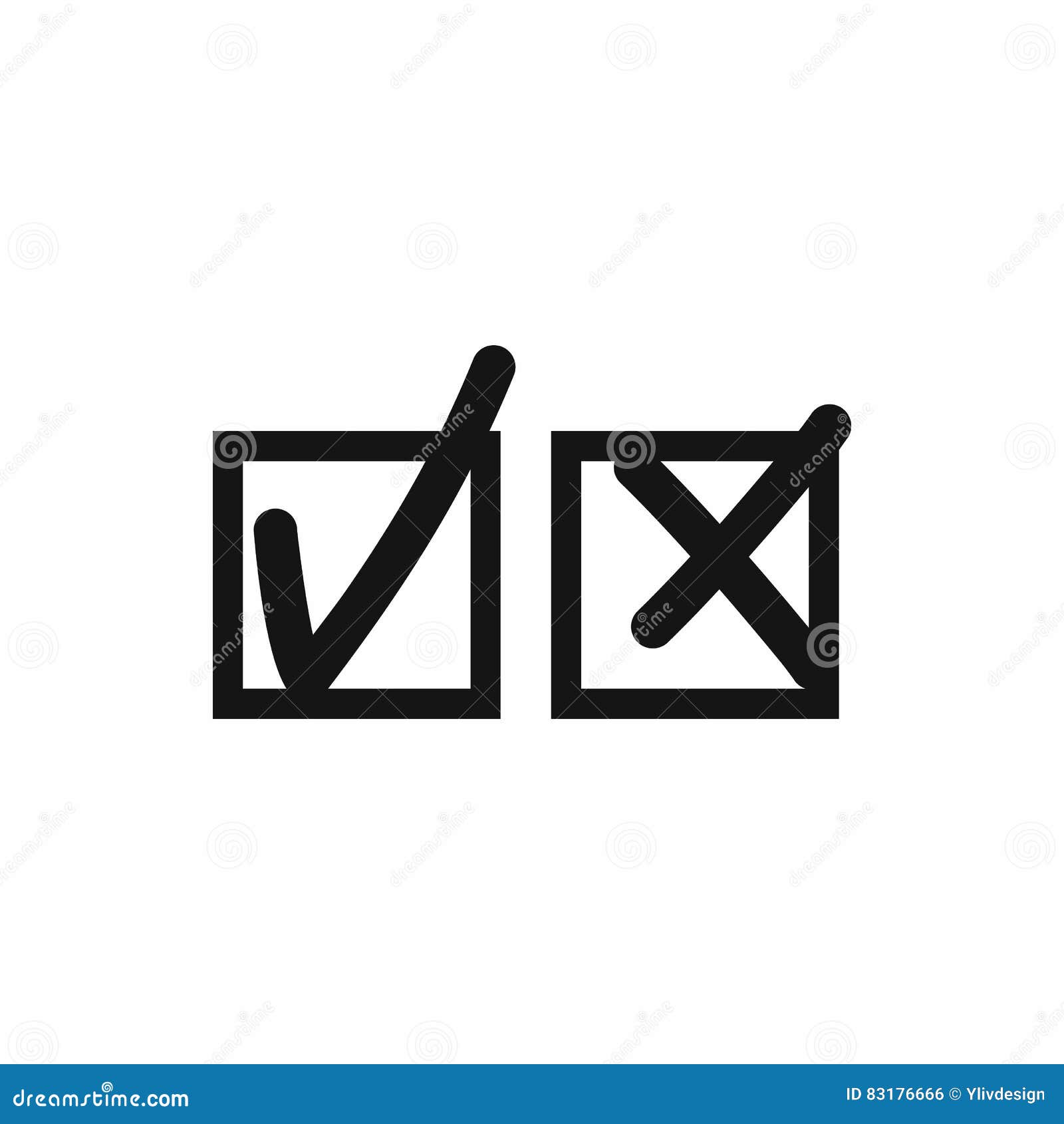 Checkmark To Accept and Refusal Icon, Simple Style Stock Vector ...