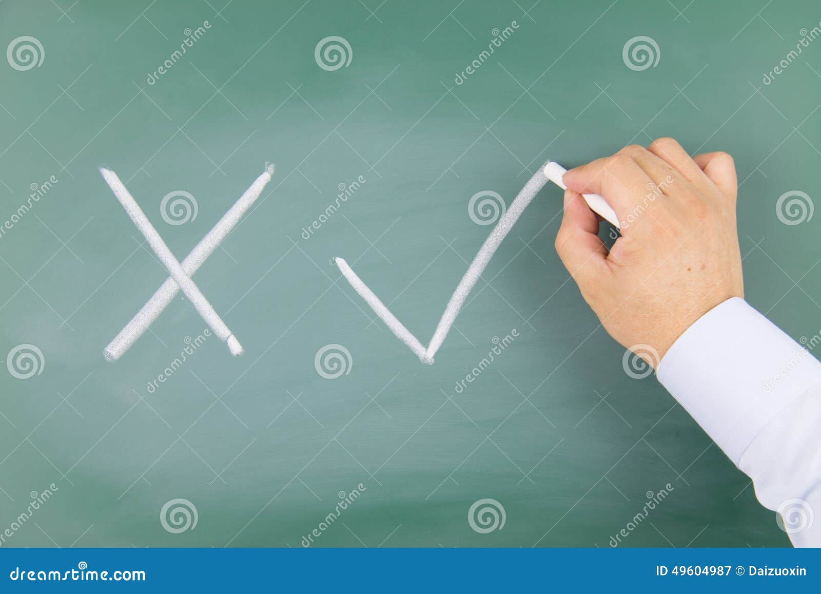 Writing Checkmark In Checkbox In Checklist. Completed And Finished Task ...