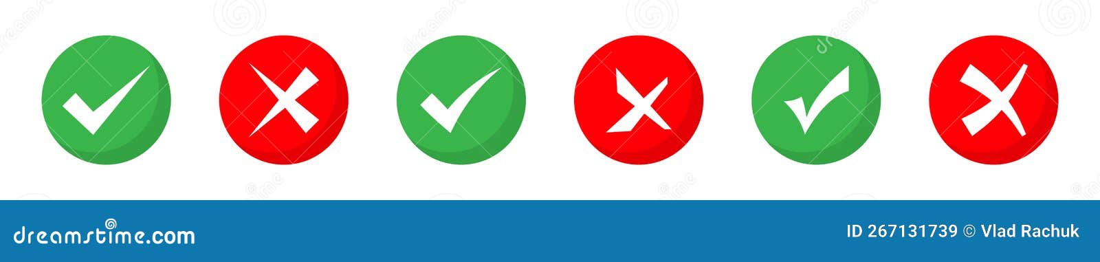 Checkmark And X Mark Icons. Checkmark Vector Icon Set. Tick And Cross ...