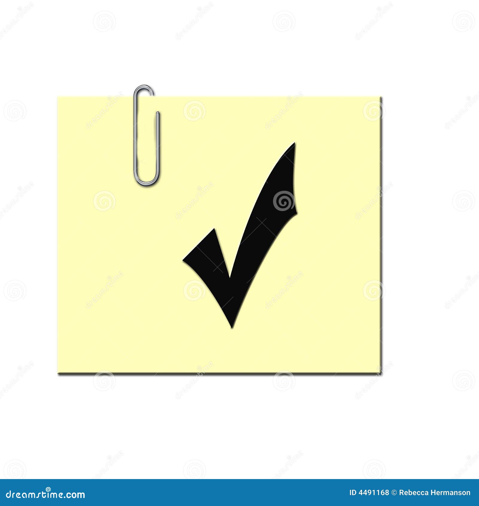 Checkmarkierung Auf Klebriger Anmerkung Stock Abbildung - Illustration ...