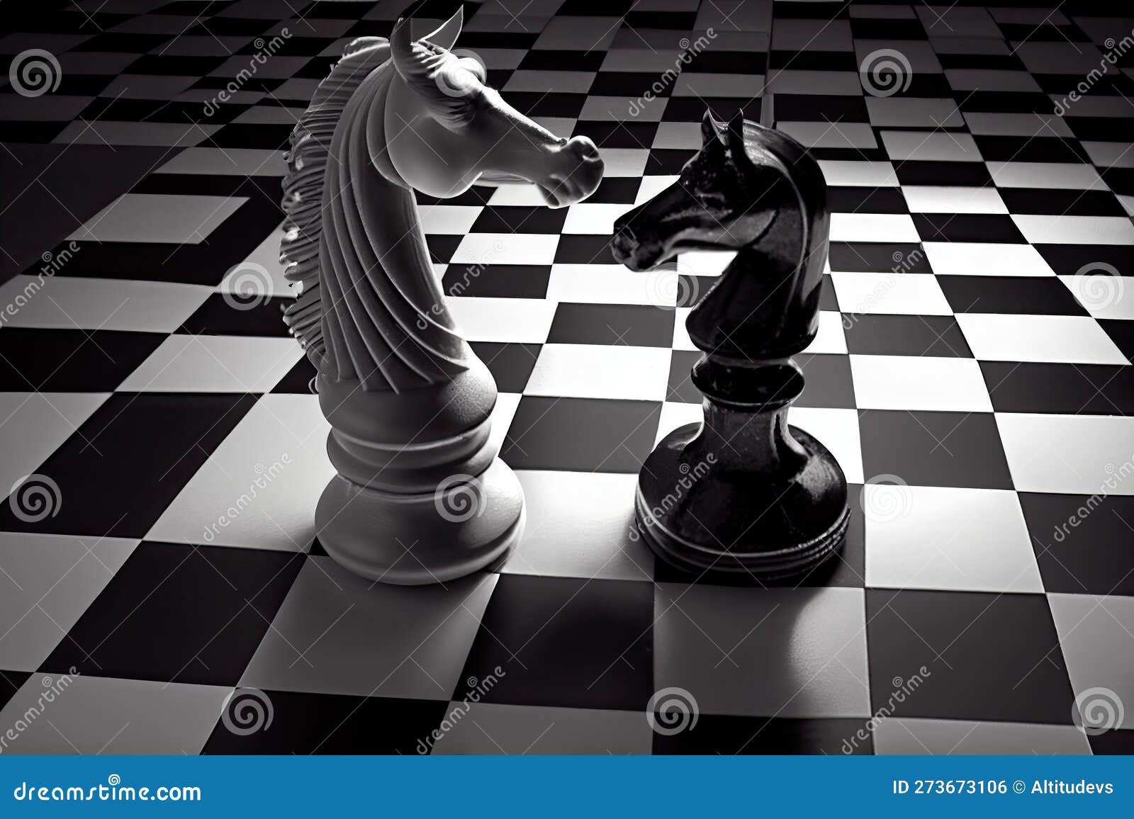 Checkmate in One Move, with Black and White Pieces of Chessboard ...