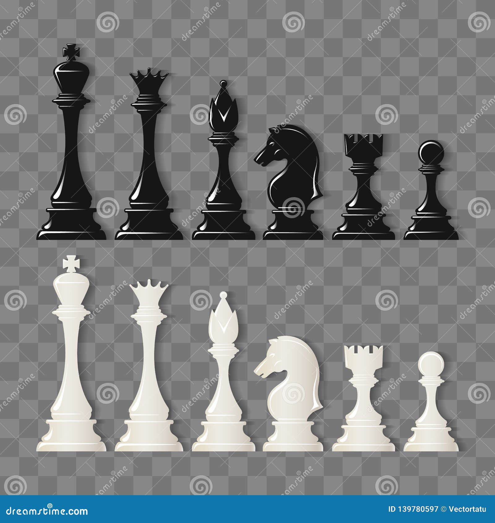 Checkmate Pieces on Transparent Stock Vector - Illustration of head ...