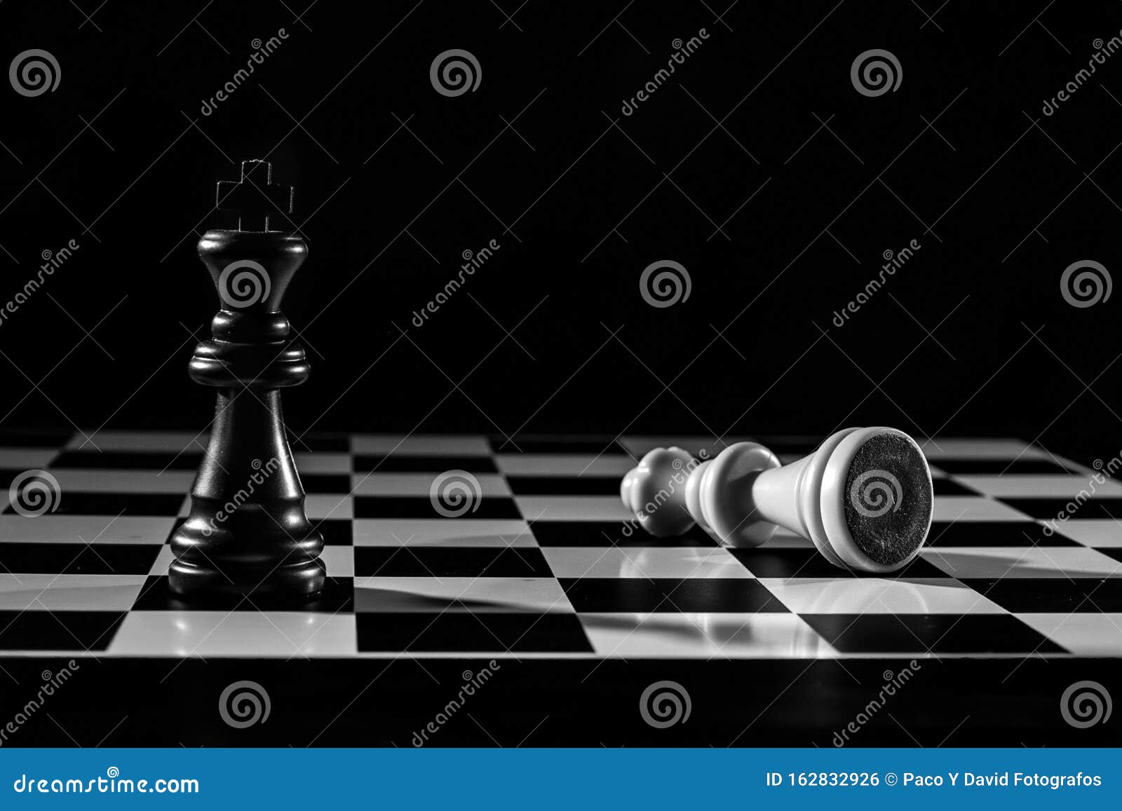 Checkmate the Queen on a Chess Board Stock Photo - Image of black ...