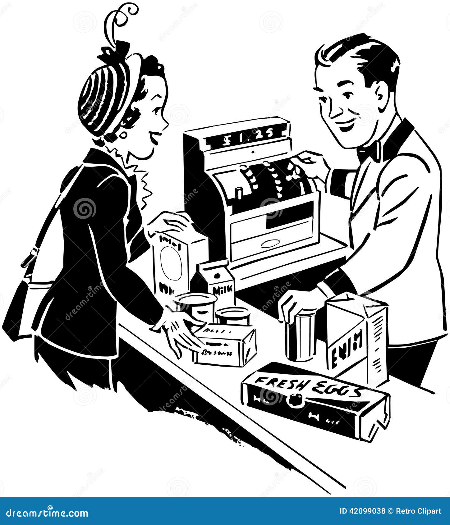 At the Checkout stock vector. Illustration of grocery - 42099038