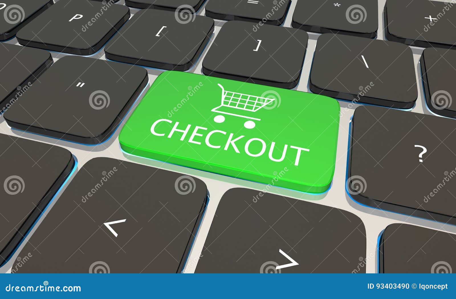 Checkout Computer Laptop Keyboard Button Stock Illustration ...