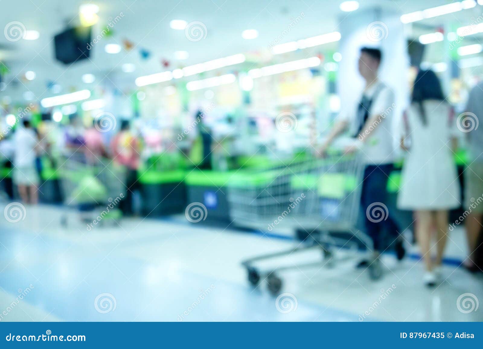 Checkout Counters in Supermarket Stock Image - Image of commerce ...