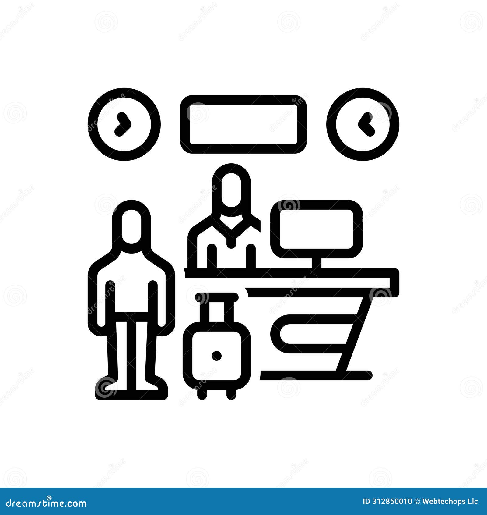 Black Line Icon for Checkout, Reception and Trolley Stock Vector ...