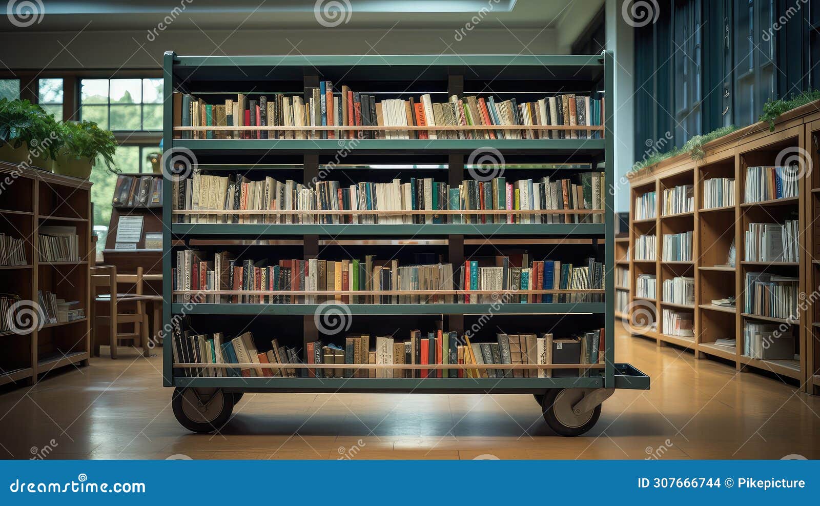Checkout library cart stock illustration. Illustration of circulation ...