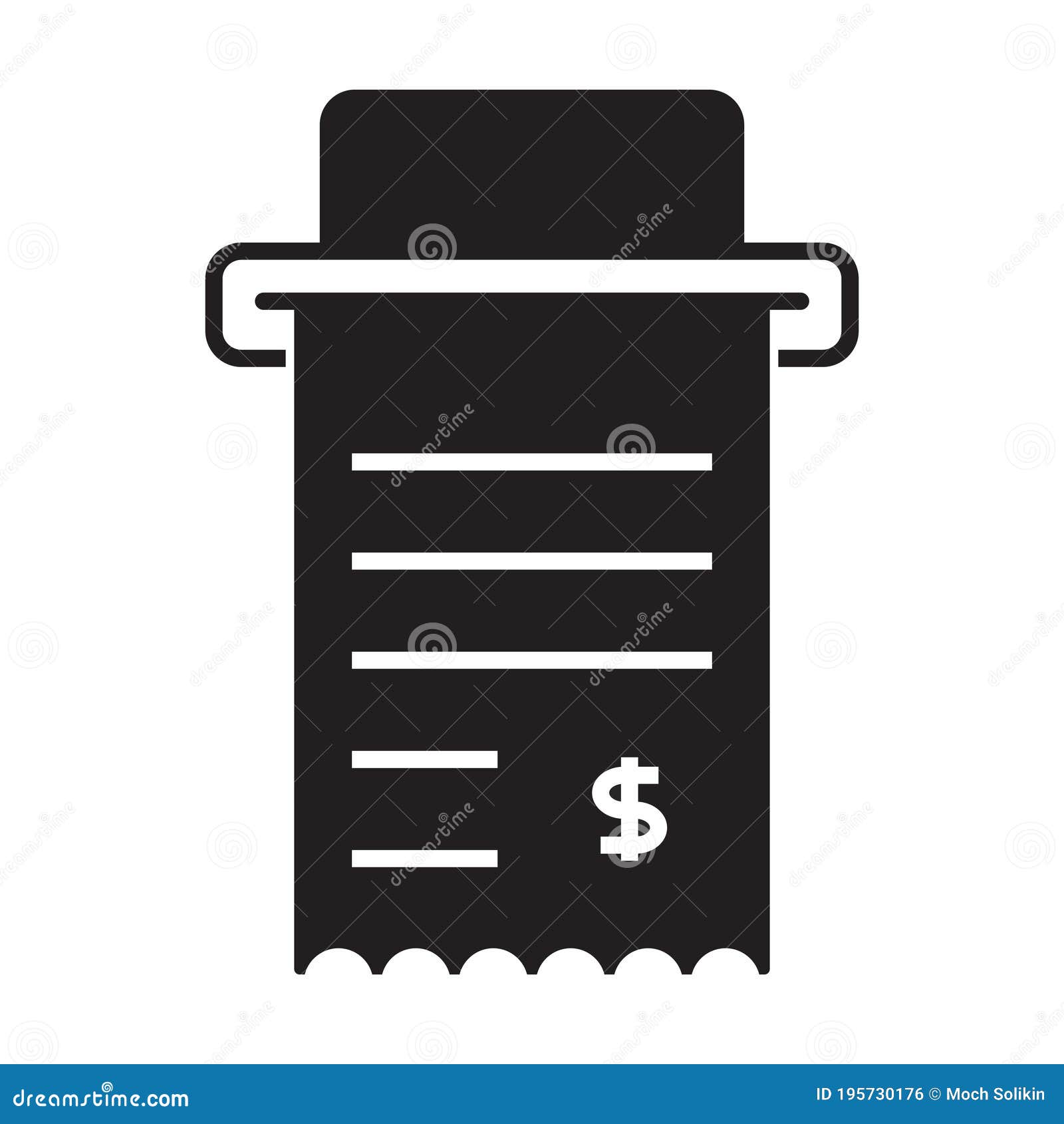 Checkout or Payment Receipts Flat Icon for Apps and Websites Stock ...