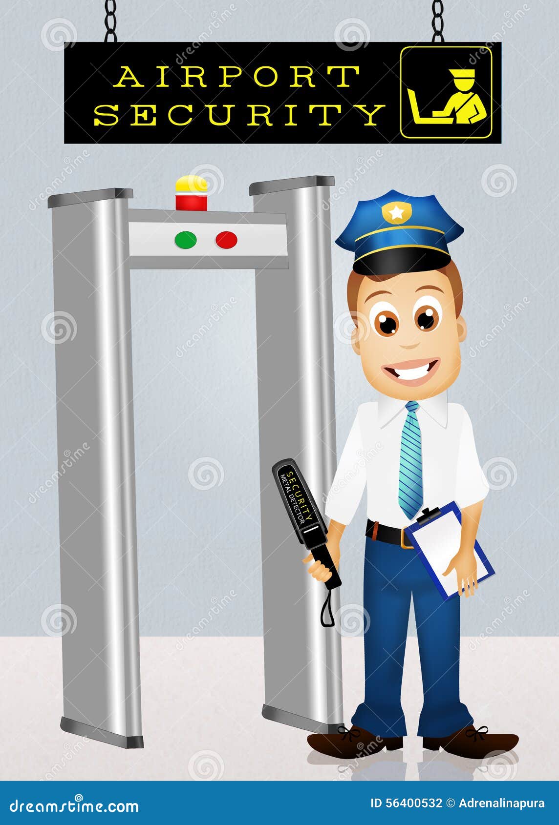 Checkpoint in airport stock illustration. Illustration of security ...