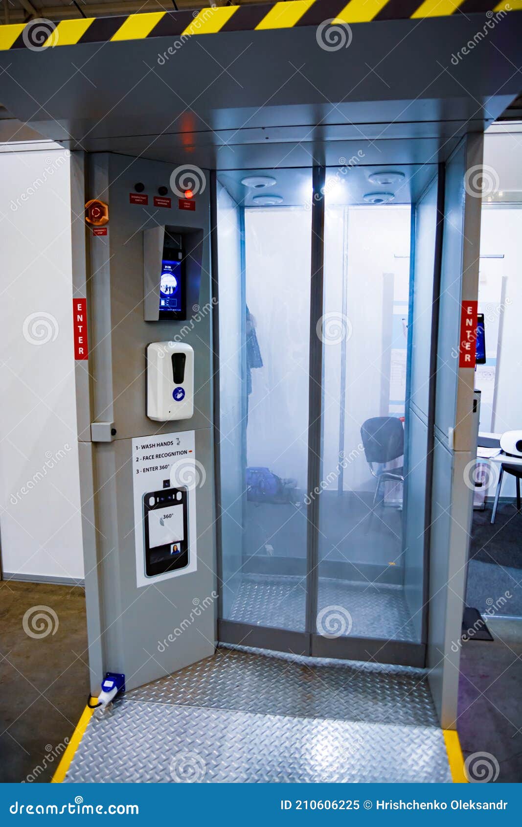 Checkpoint with Body Temperature Sensor and Sterilization Against ...