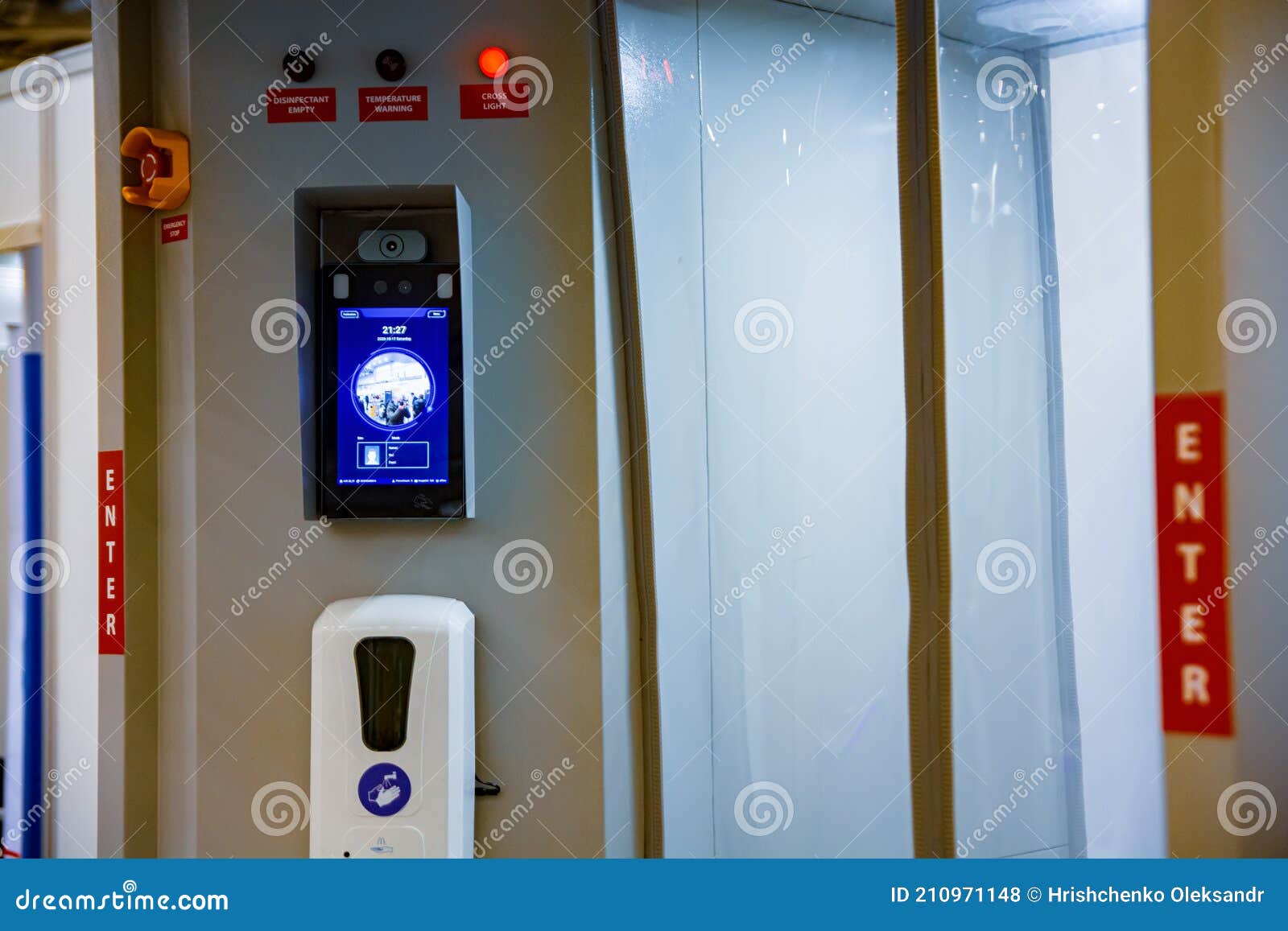 Checkpoint with Body Temperature Sensor and Sterilization Against ...