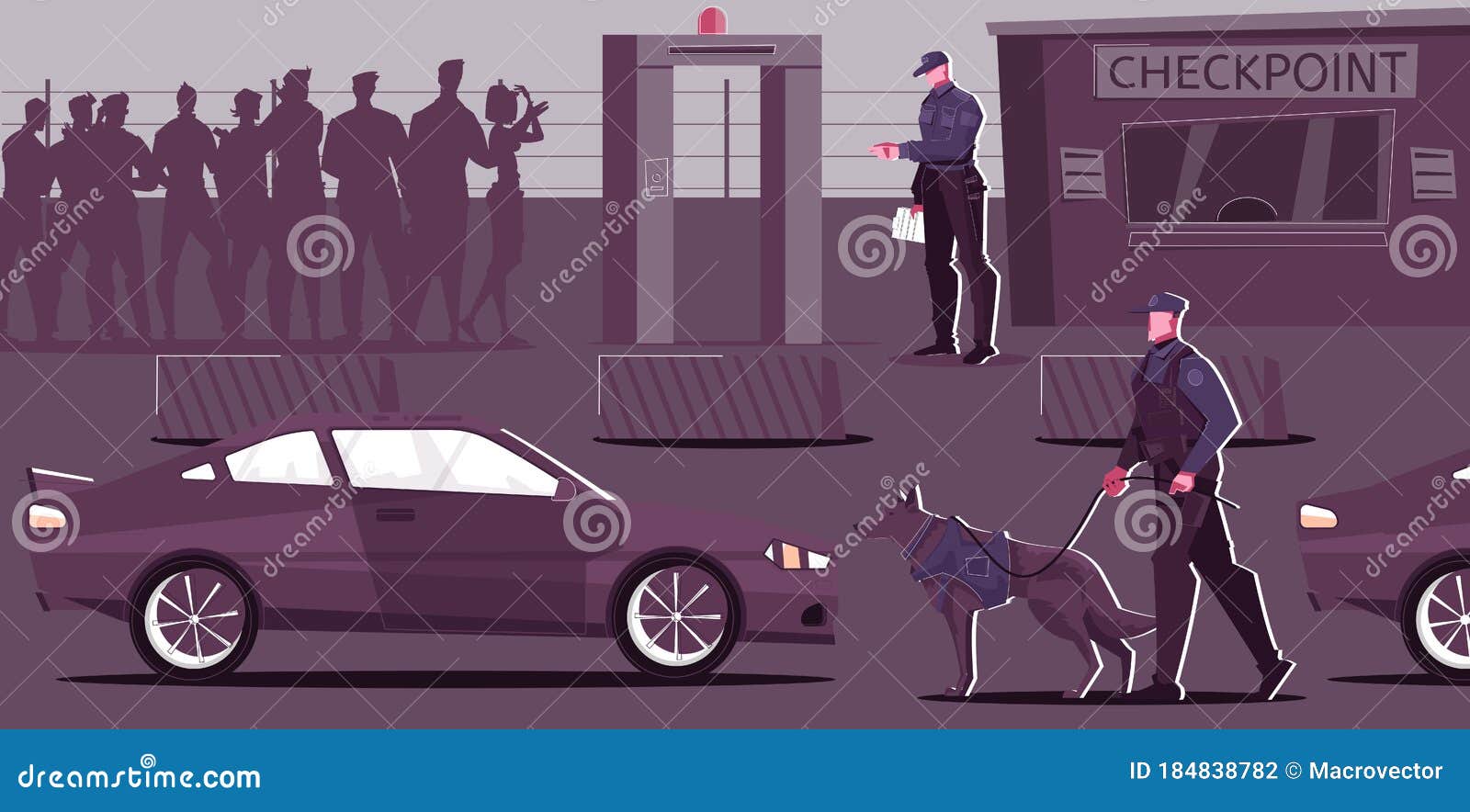 Checkpoint Control Zone Composition Stock Vector - Illustration of ...