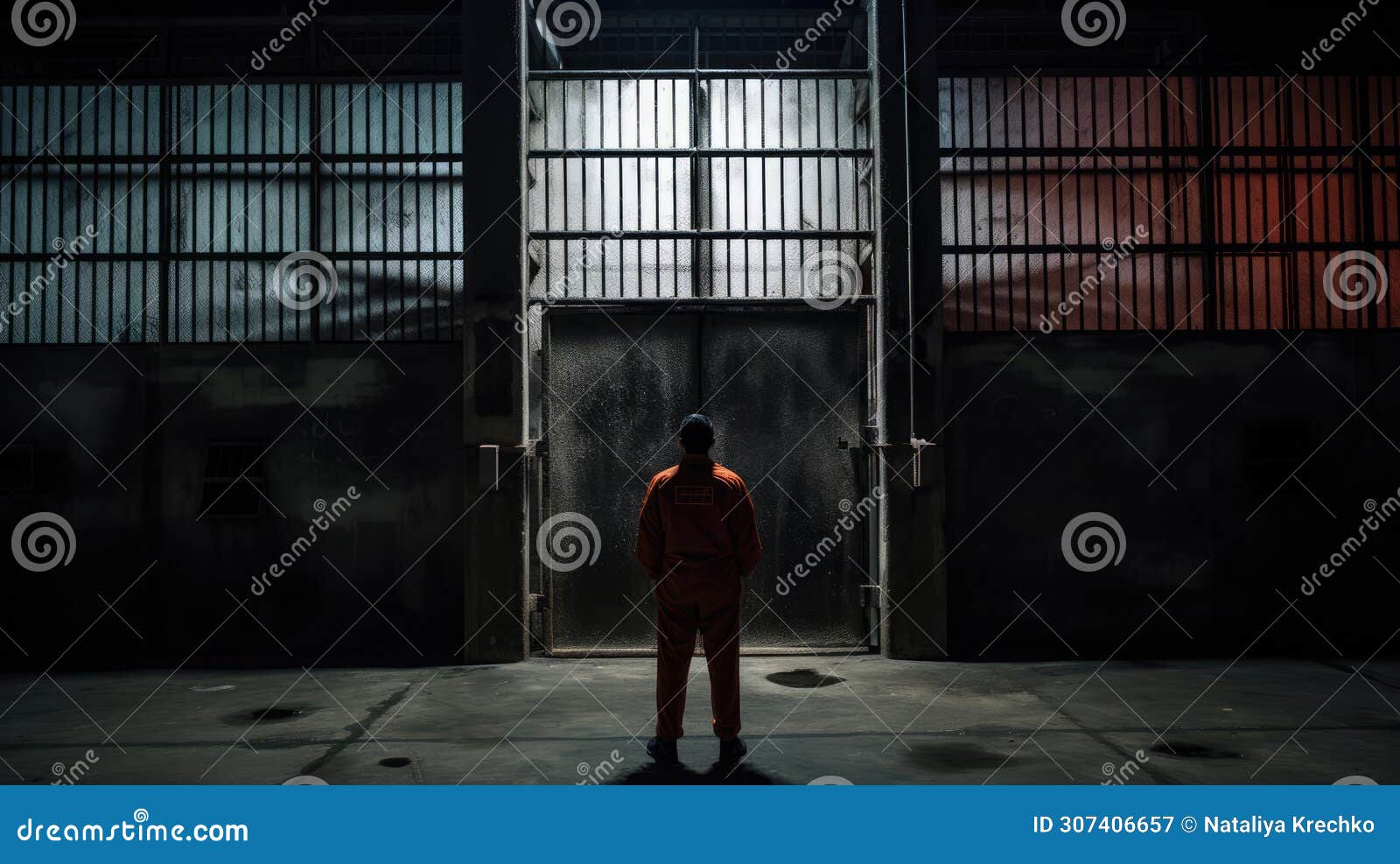 Checkpoint. a Guard is Watching at the Prison Gates Stock Image - Image ...