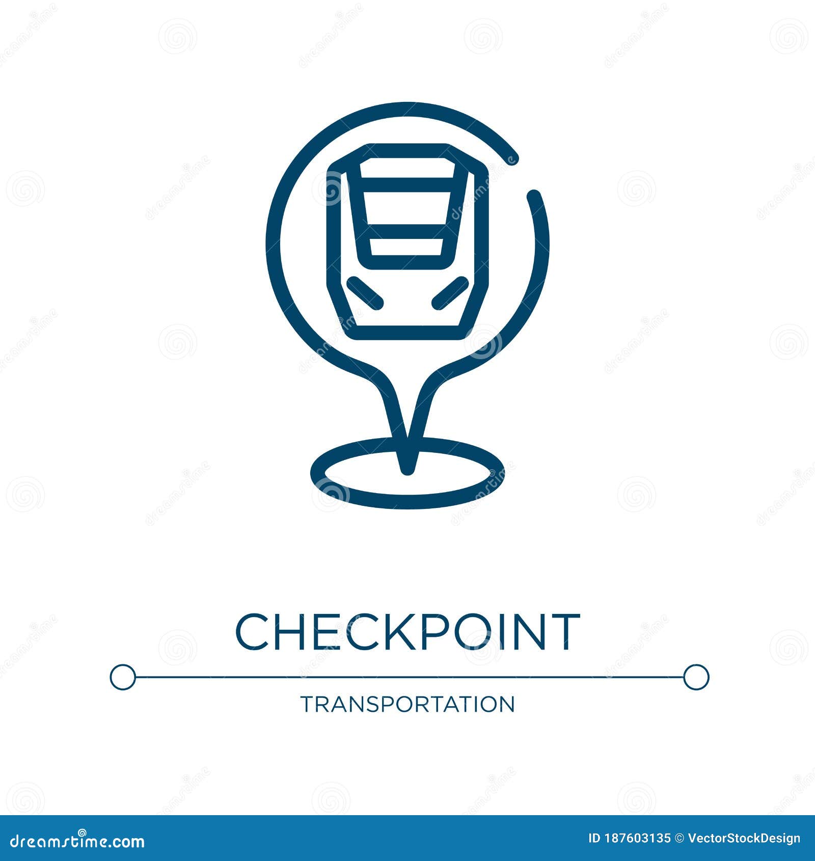 Checkpoint Icon. Linear Vector Illustration from Train Station ...