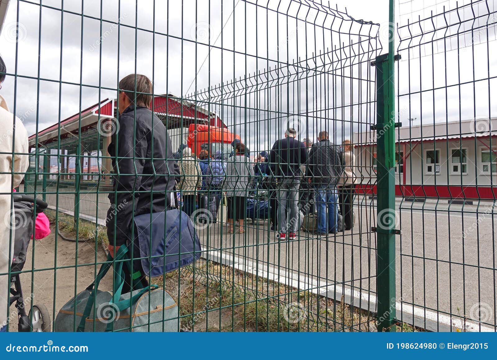 Checkpoint at the International Border. Pedestrian Border Pass ...