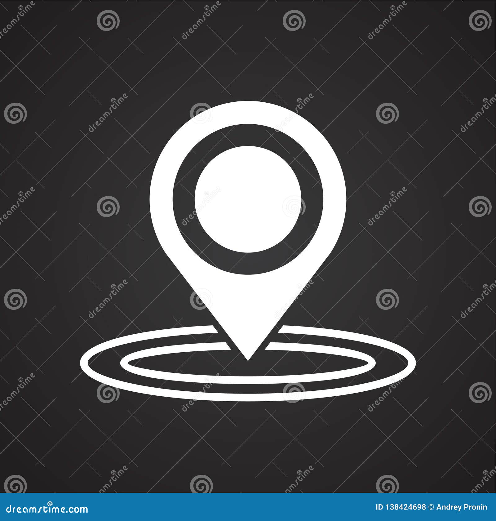 Checkpoint Location Icon on Black Background for Graphic and Web Design ...