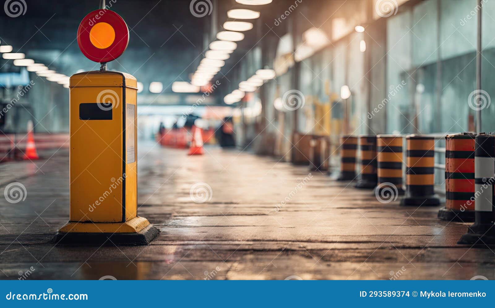 Checkpoint without People. Space for Text Stock Illustration ...