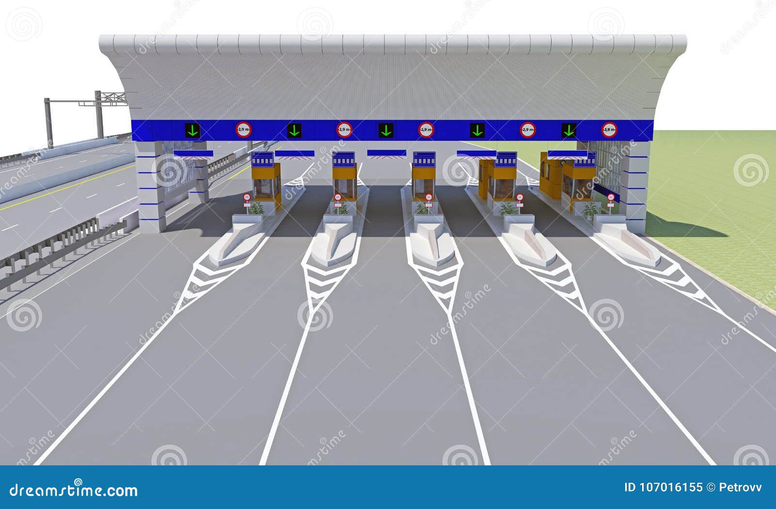 Checkpoint on the road stock illustration. Illustration of road - 107016155