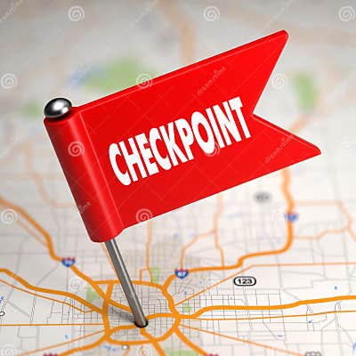 Checkpoint - Small Flag on a Map Background. Stock Illustration ...