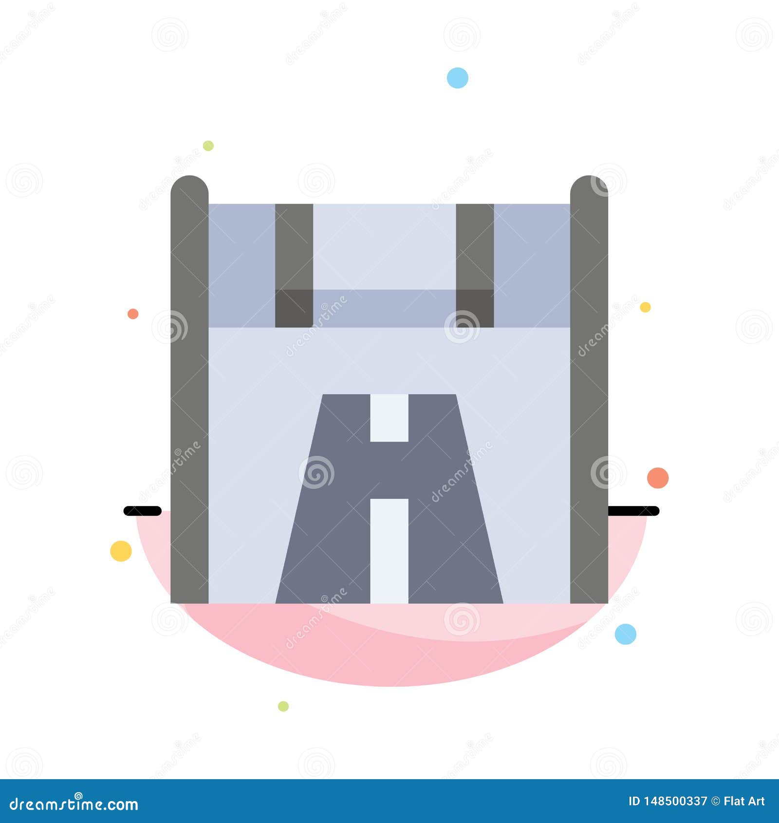 Checkpoint, Start, Race, Road Abstract Flat Color Icon Template Stock ...