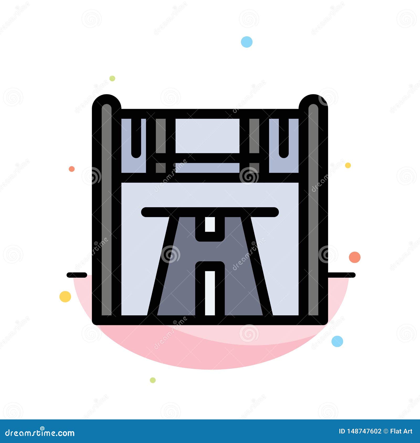 Checkpoint, Start, Race, Road Abstract Flat Color Icon Template Stock ...