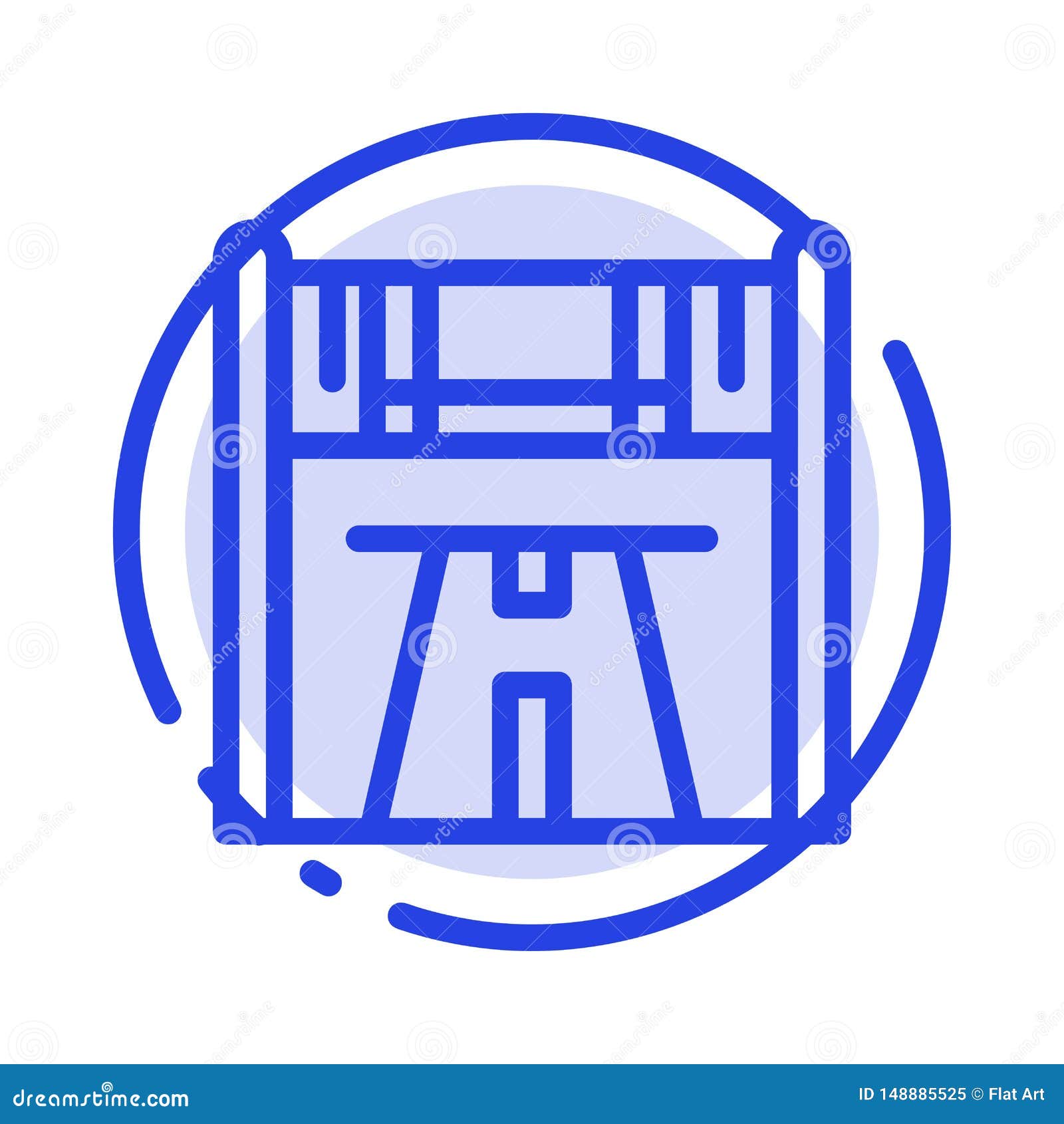 Checkpoint, Start, Race, Road Blue Dotted Line Line Icon Stock Vector ...