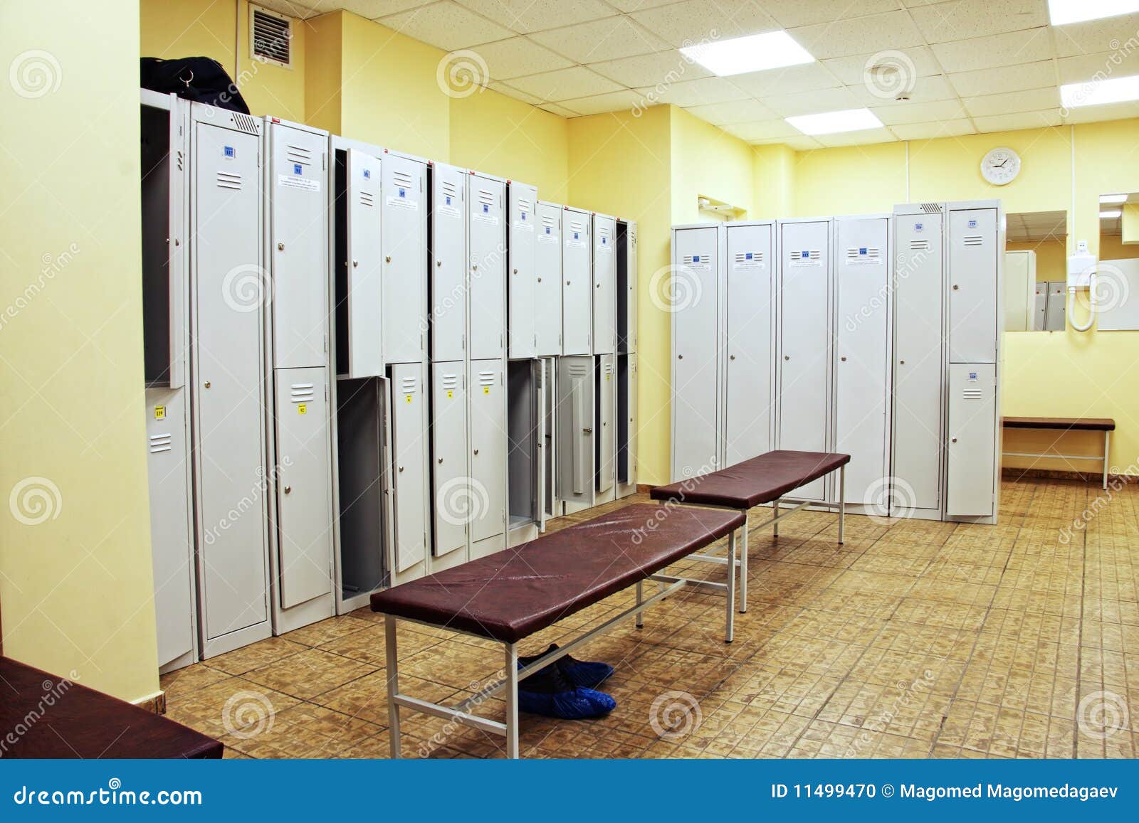 Checkroom stock photo. Image of boxes, lighting, clock - 11499470