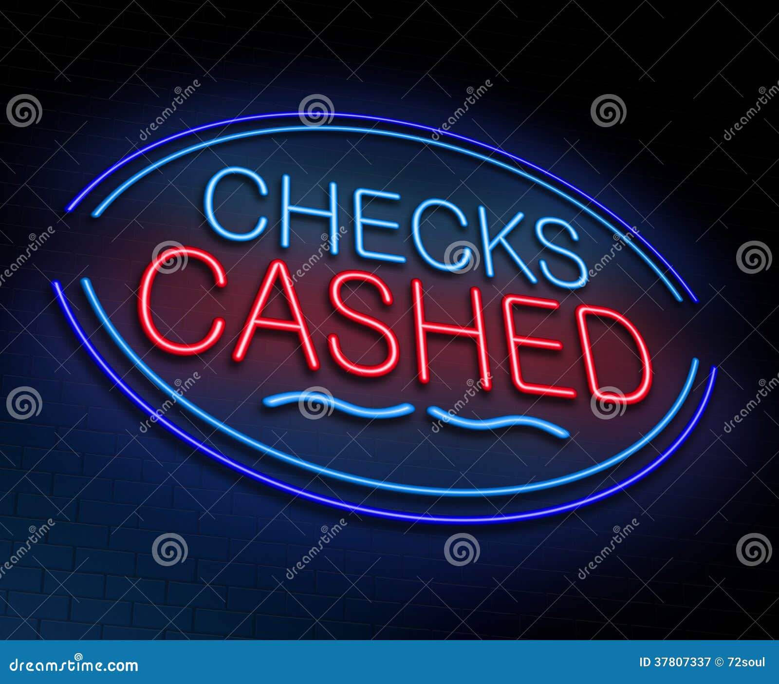 Checks cashed concept. stock illustration. Illustration of sign - 37807337
