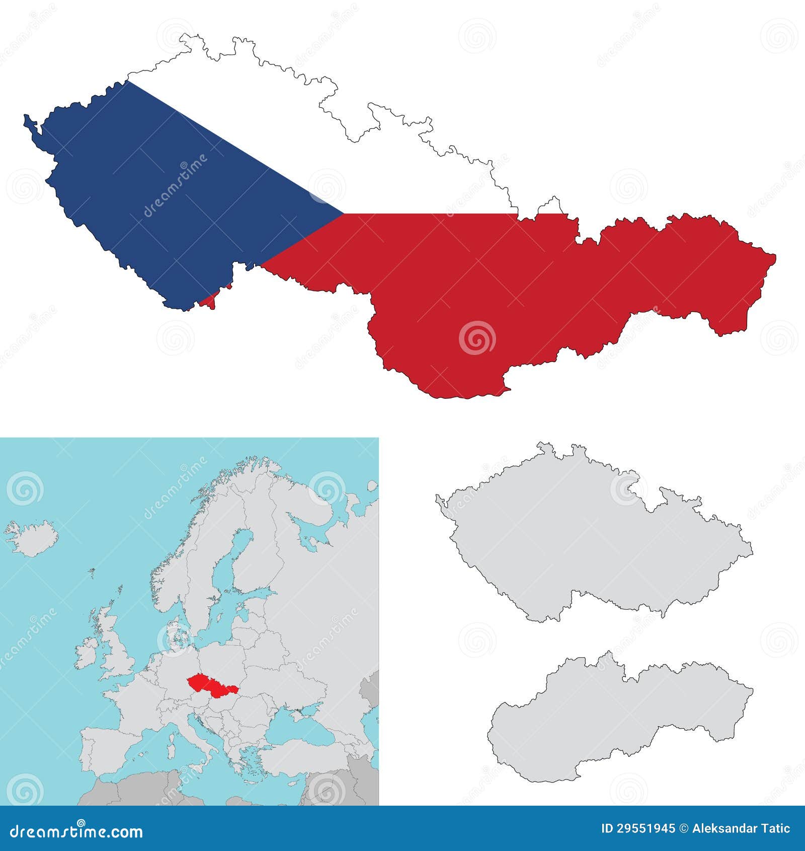 Checoslovaquia ilustración del vector. Ilustración de aislado - 29551945
