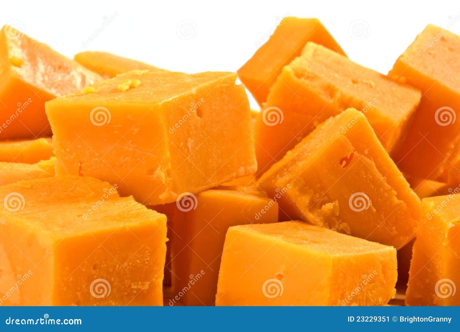 Cheddar Cheese Cut into Cubes. Stock Image - Image of milk, piece: 23229351
