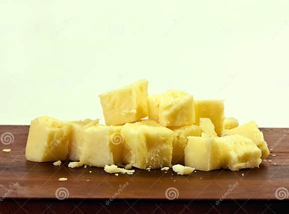 Cubes of White Cheddar Cheese. Stock Photo - Image of ingredient ...