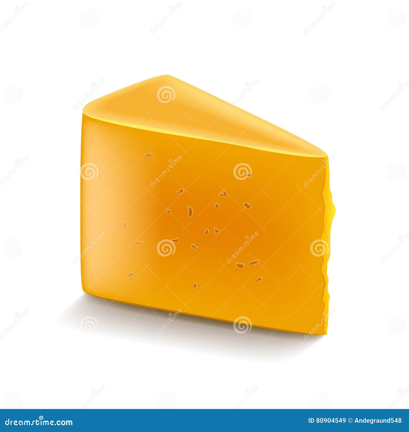 Cheddar Cheese Isolated on White Vector Stock Vector - Illustration of ...