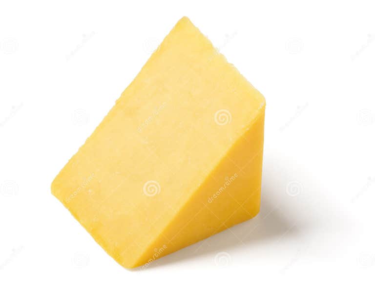 Cheddar Cheese Wedge on White Background Stock Photo - Image of white ...