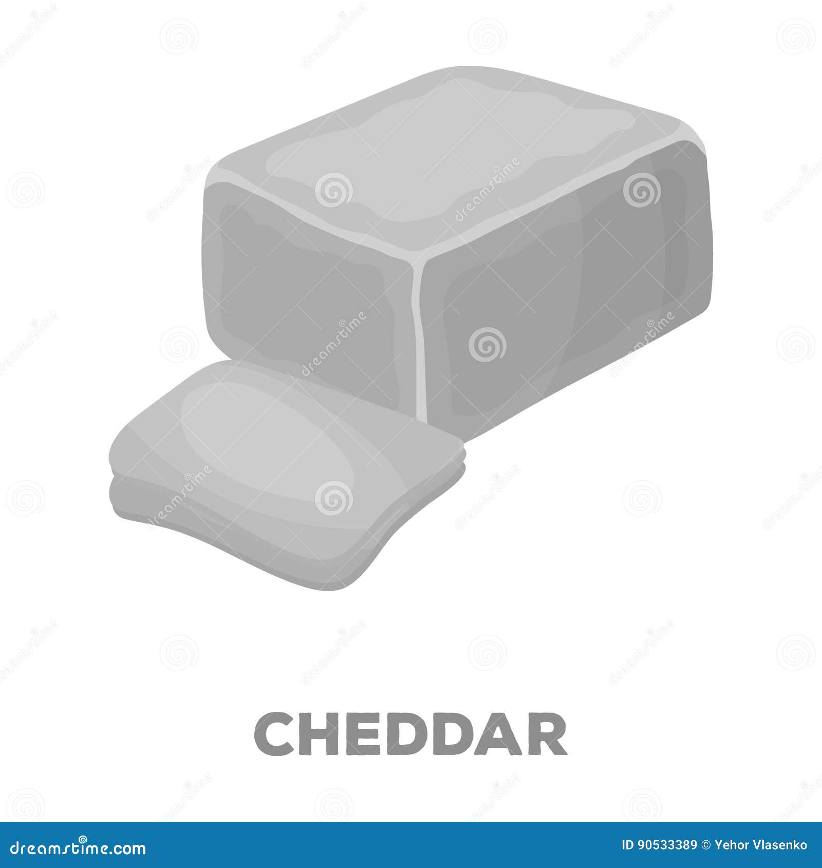 Cheddar.Different Kinds of Cheese Single Icon in Black Style Vector ...