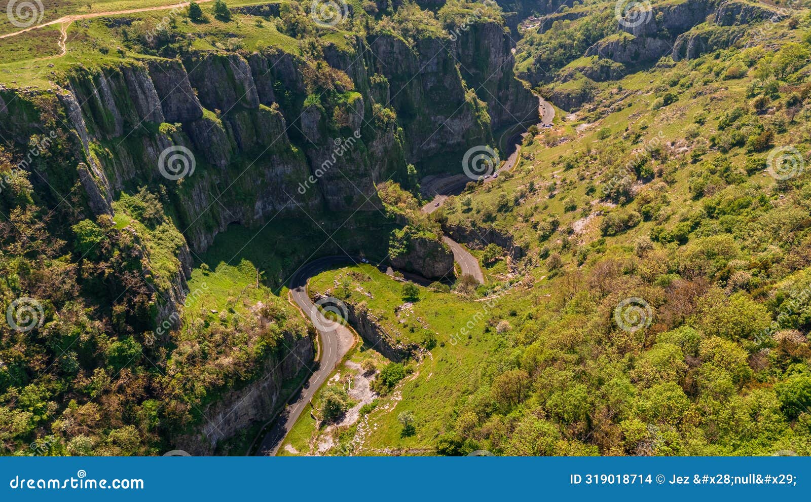 Cheddar Gorge View from a Drone Stock Photo - Image of mountain ...
