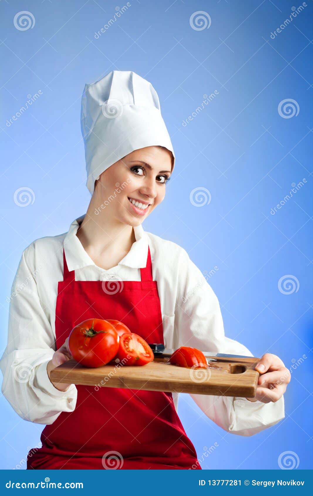 Cheef Offer Vegetarian Meal Stock Image - Image of female, healthy ...