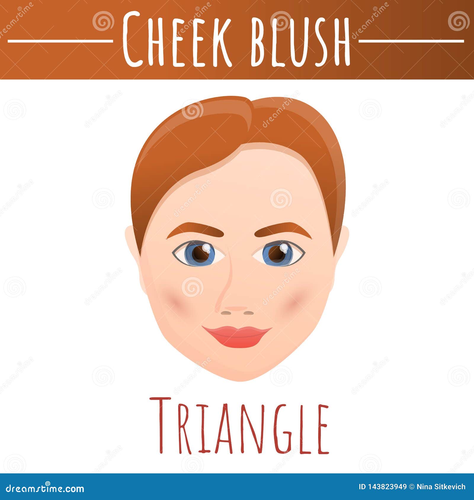 Cheek Blush Triangle Face Concept Background, Cartoon Style ...