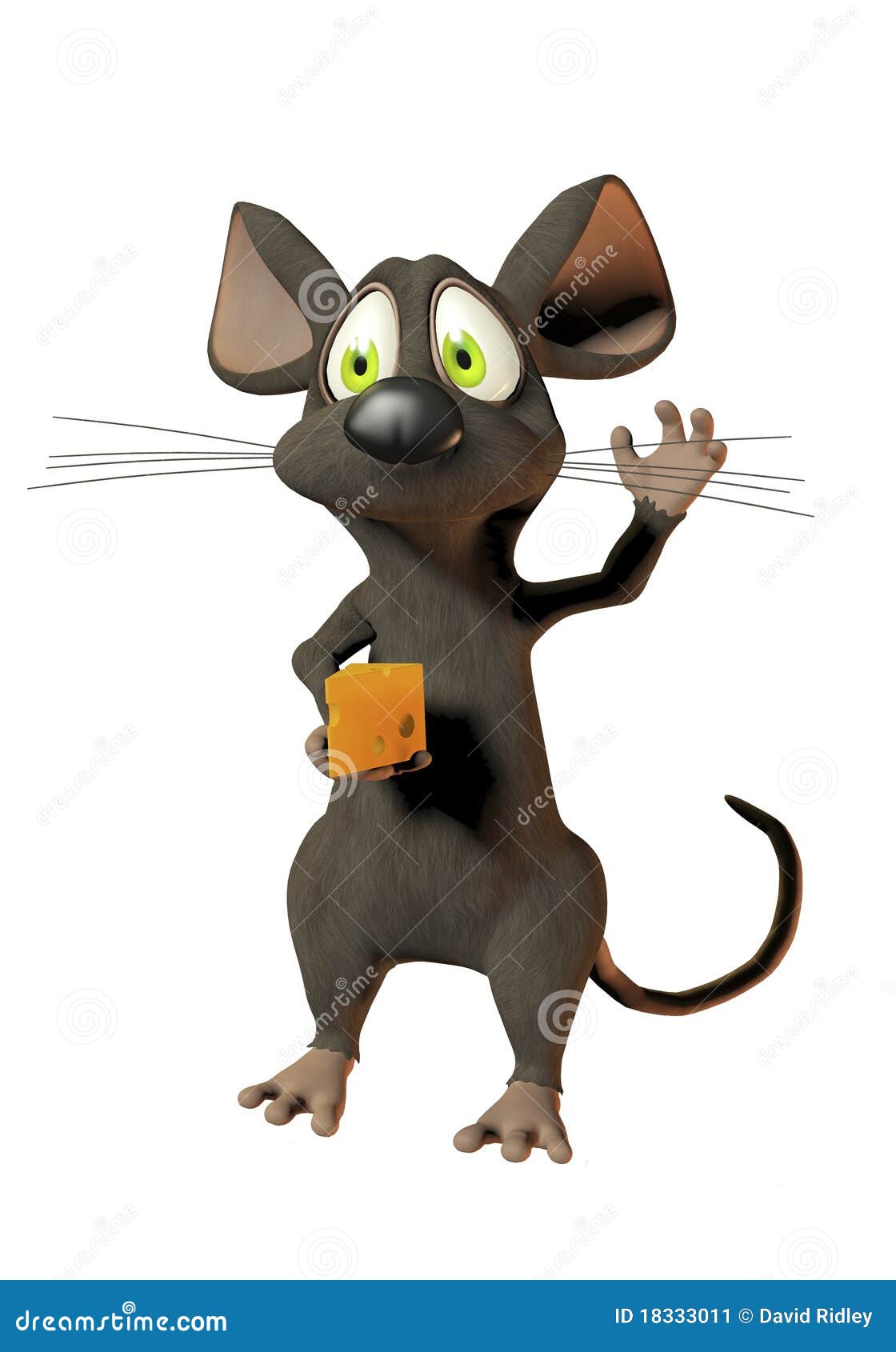Cheeky Cartoon Mouse Holding a Wedge of Cheese Stock Illustration ...