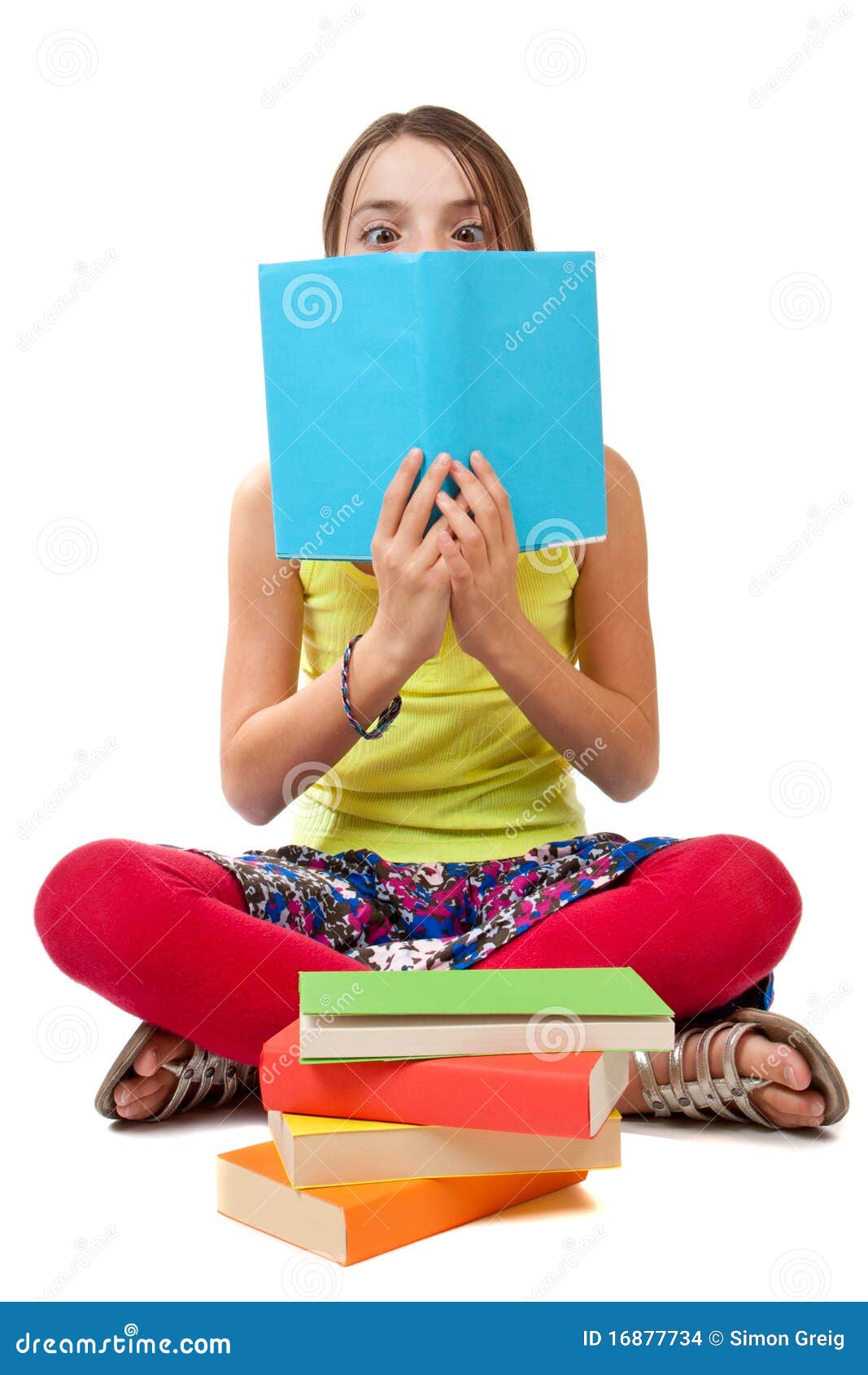 Cheeky Child Reading a Blue Book Stock Photo - Image of book, looking ...
