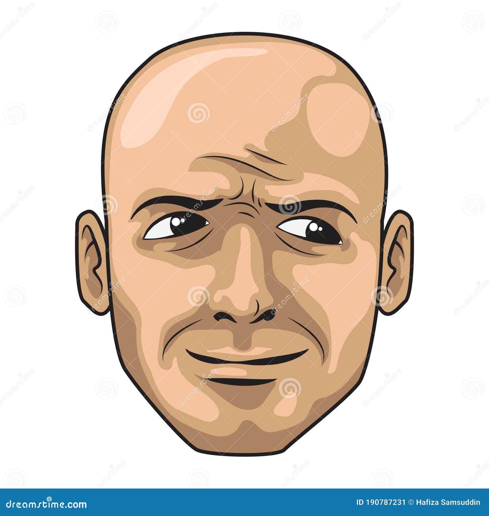 Cheeky Expression Man. Vector Illustration Decorative Design Stock ...