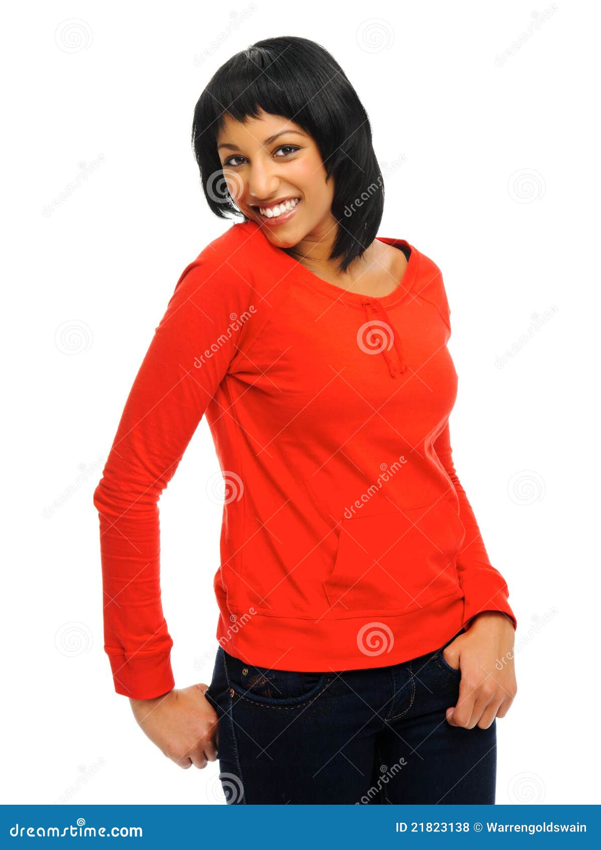 Cheeky girl in studio stock photo. Image of brunette - 21823138