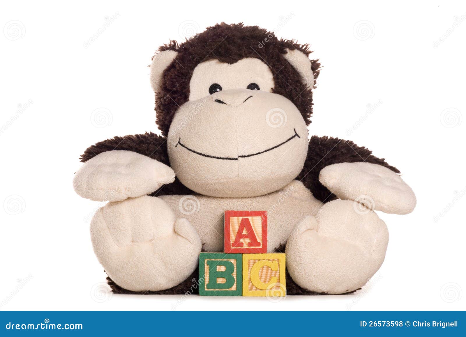 Cheeky Monkey Soft Toy with Abc Alphabet Blocks Stock Photo - Image of ...