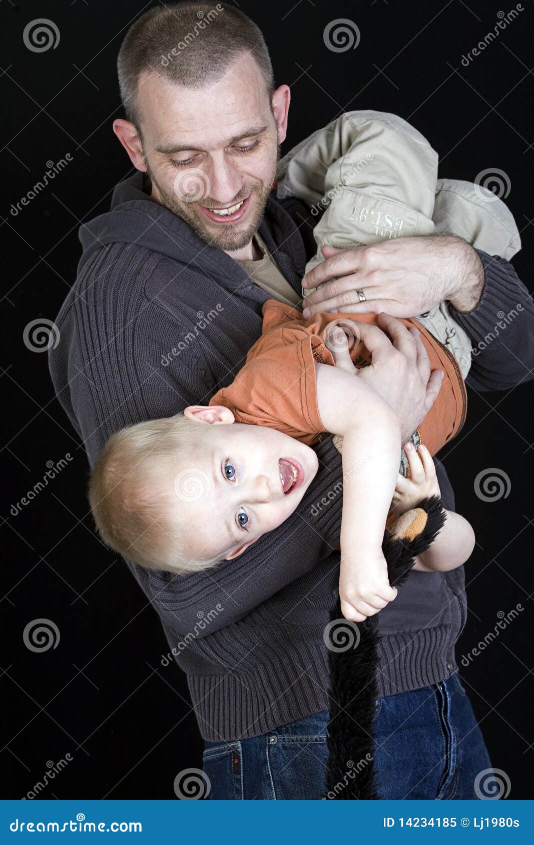 Cheeky Son Plays with Father Stock Image - Image of people, game: 14234185