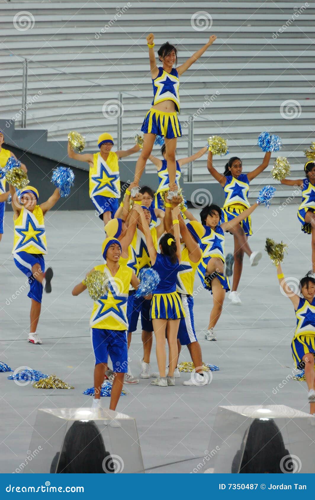Cheer leaders performing editorial photography. Image of bright - 7350487