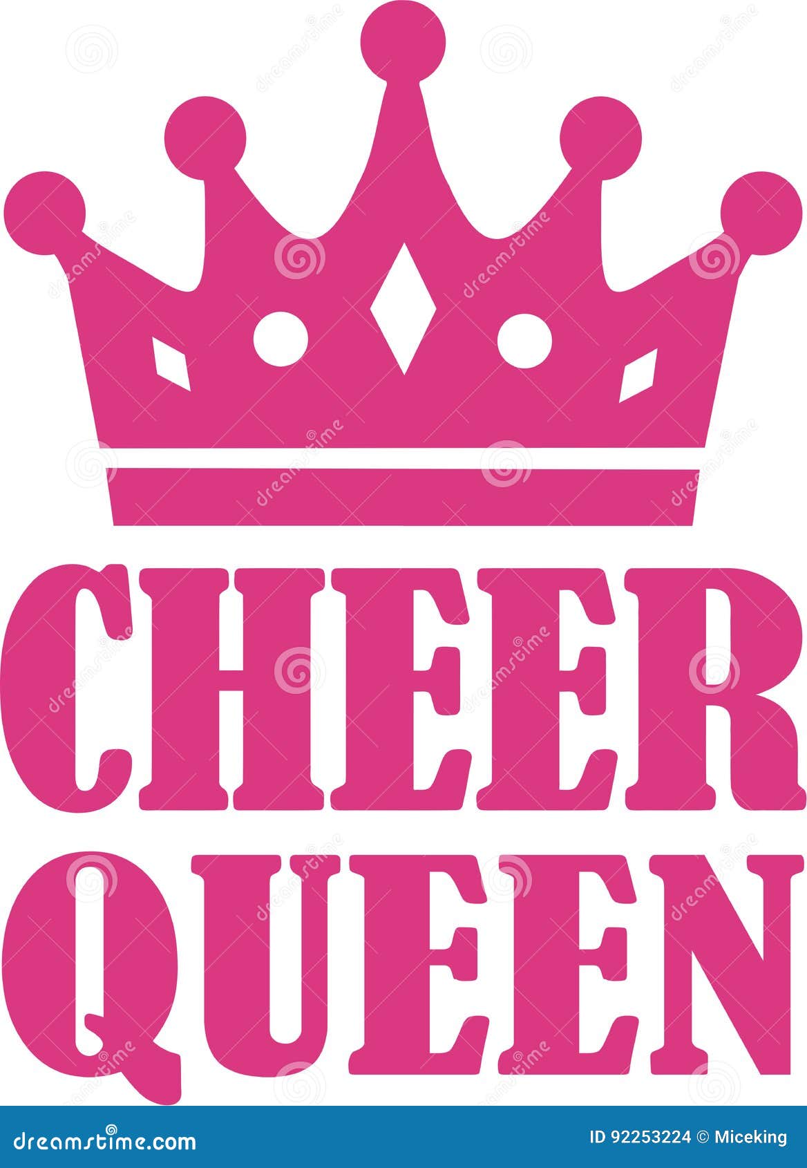 Cheer Queen with crown stock vector. Illustration of cheer - 92253224