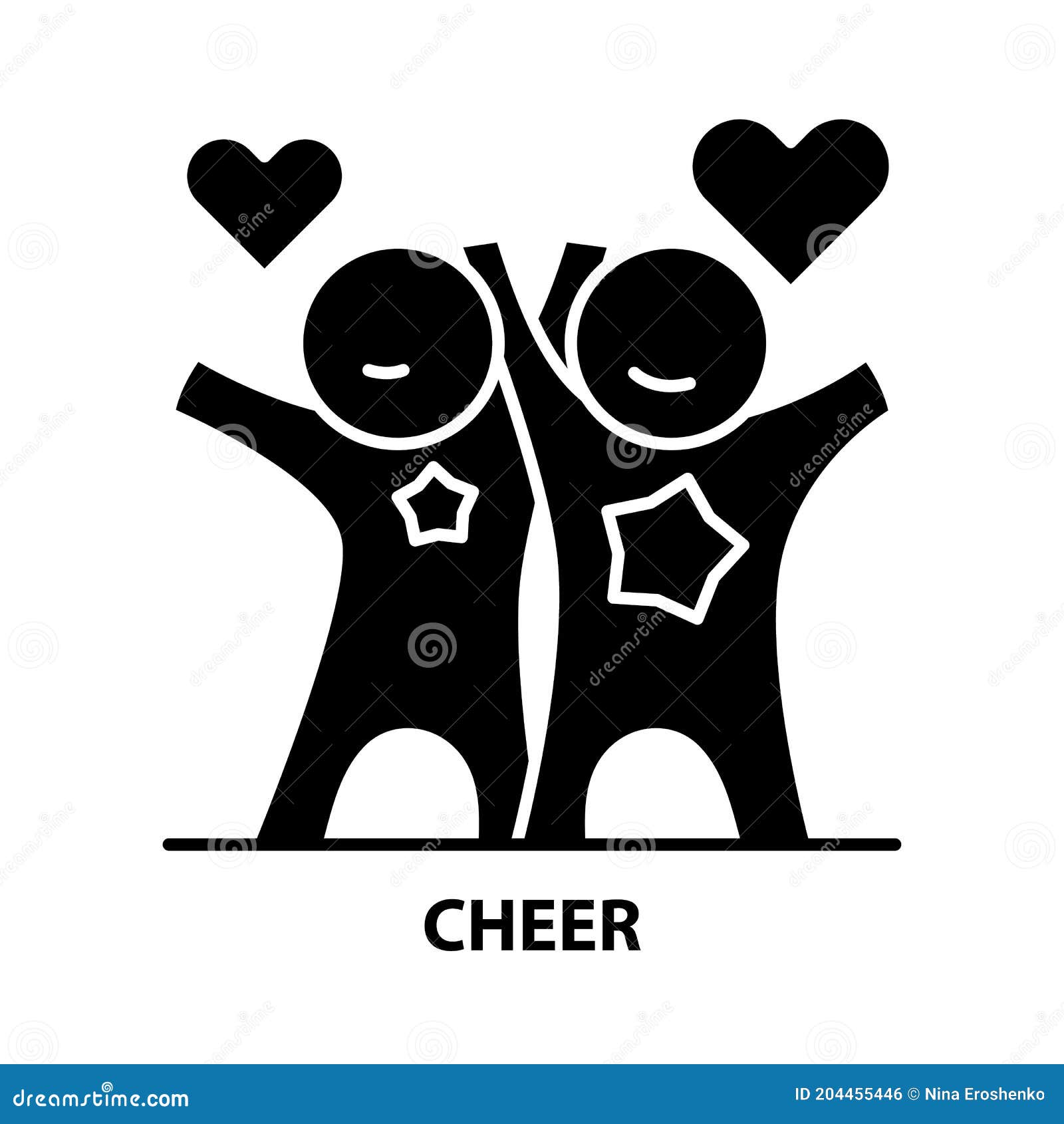 Cheer Symbol Icon, Black Vector Sign with Editable Strokes, Concept ...