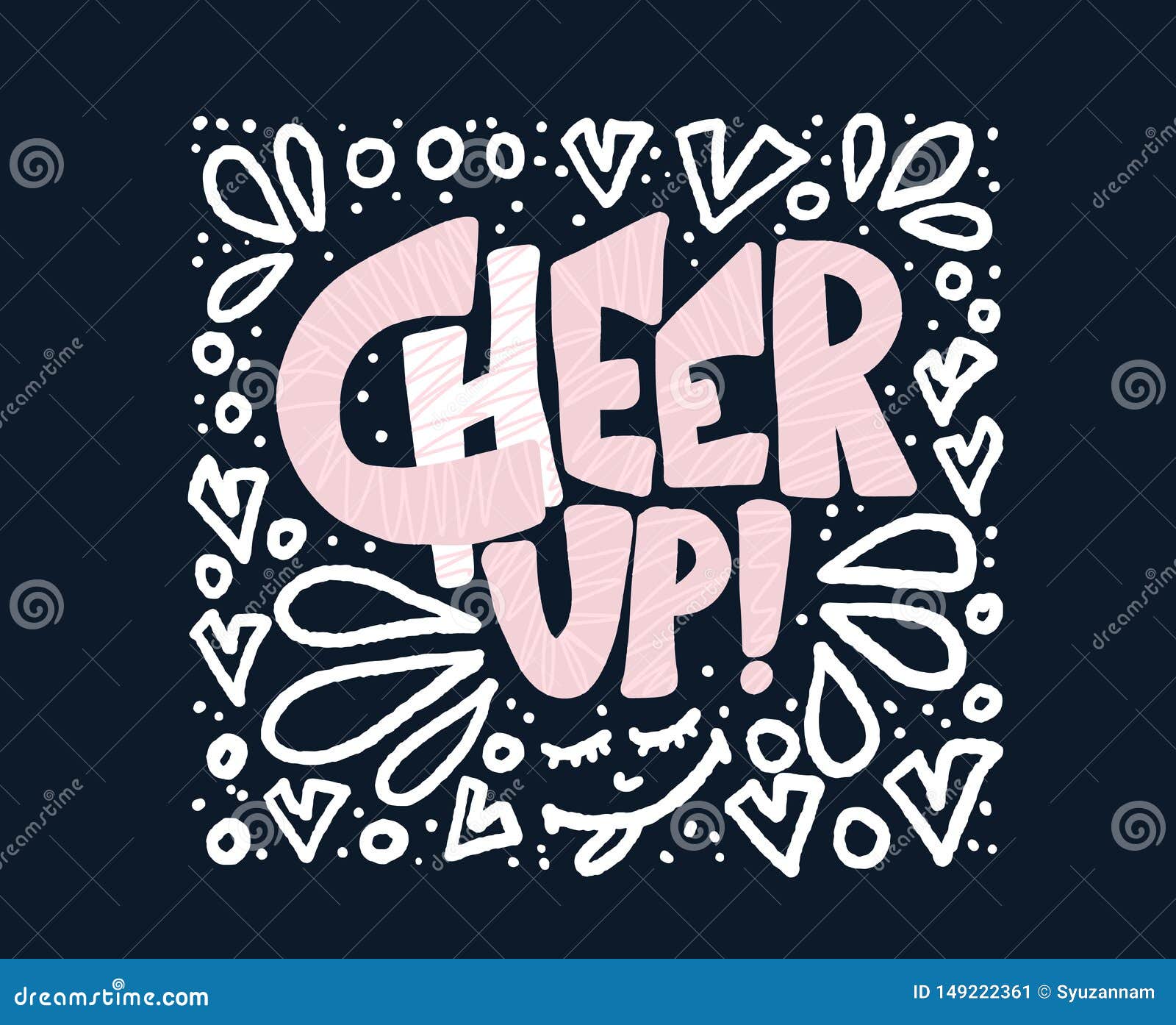 Cheer Up Handwritten Quote. Vector Text Poster. Stock Vector ...