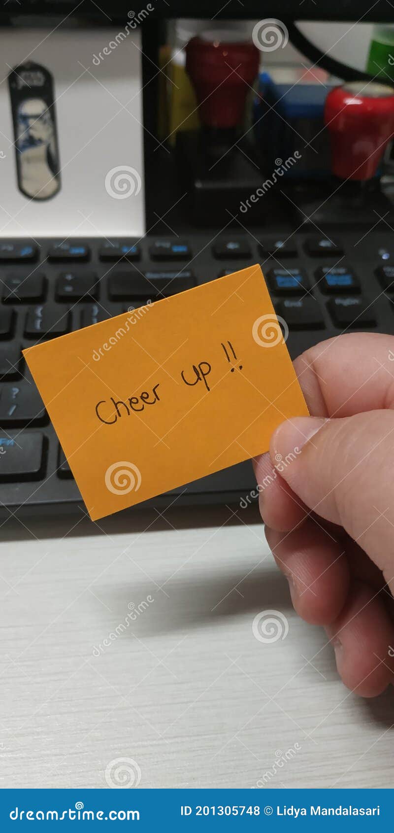 Cheer up note stock photo. Image of reminder, cheer - 201305748