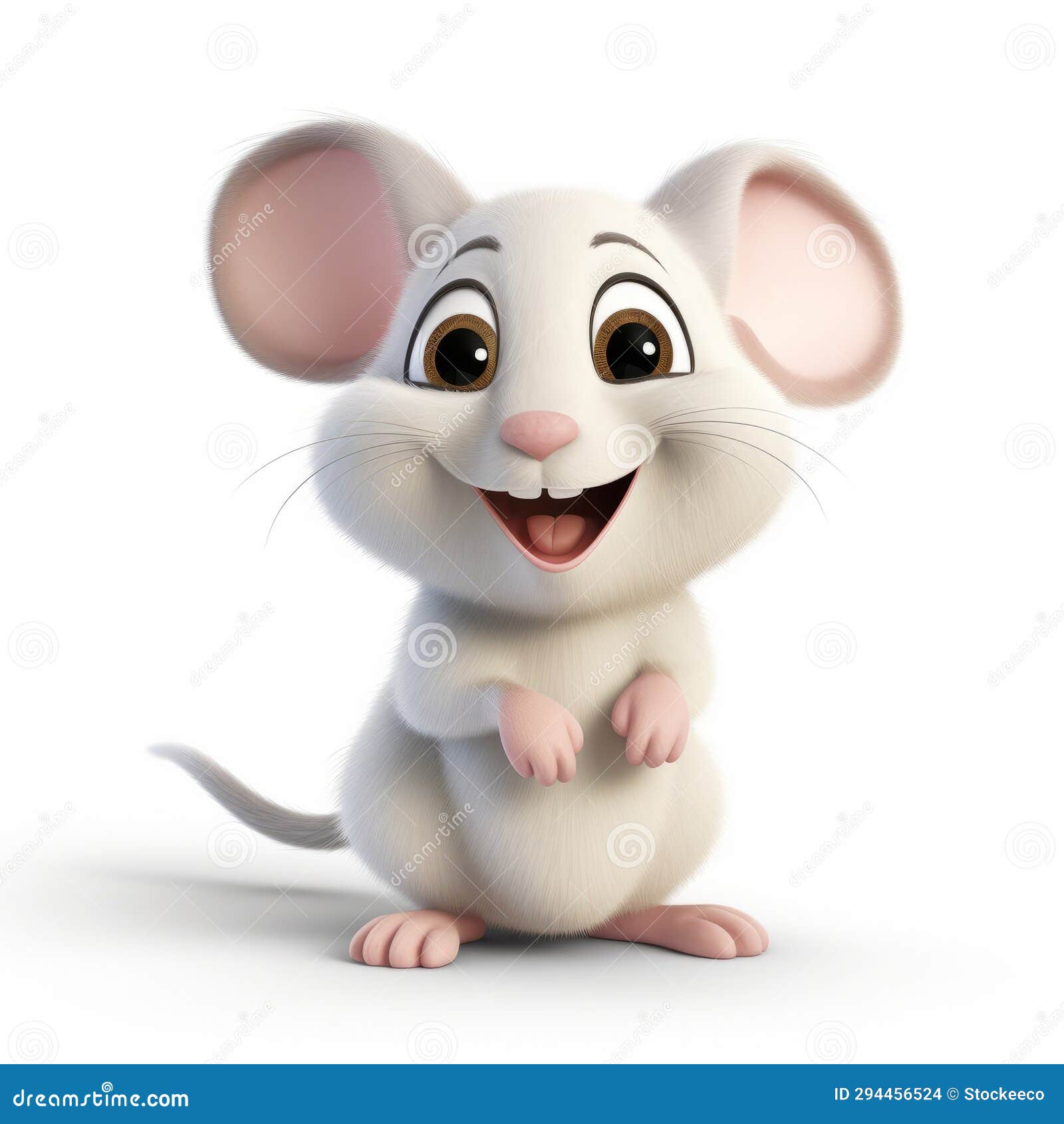 Cheerful 3d Pixar Mouse Cartoon Illustration Stock de ilustración ...
